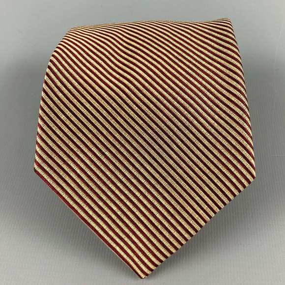 Fendi | Accessories | Fendi Burgundy Gold Diagonal Stripe Silk Tie ...